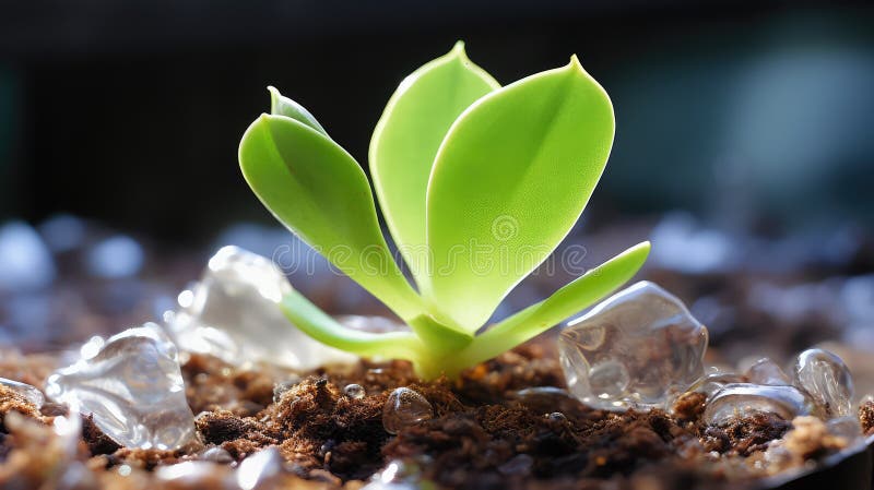 Emerging succulent leaf stock illustration. Illustration of looking ...
