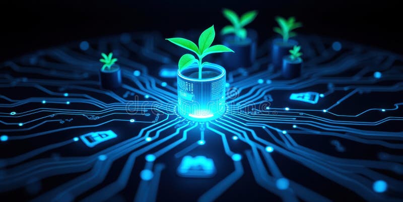 Emerging Technology Growth Digital Landscape Conceptual Image Dark ...