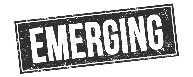 EMERGING Text on Red Grungy Vintage Round Stamp Stock Illustration ...