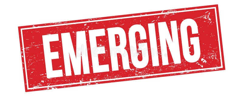 EMERGING Text on Red Grungy Vintage Round Stamp Stock Illustration ...