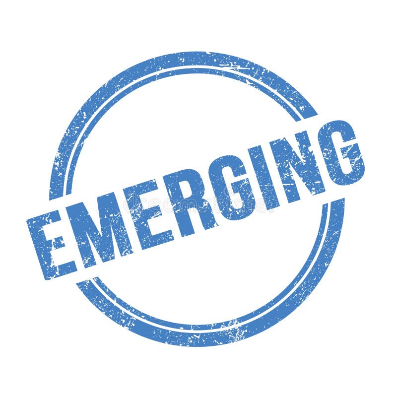 EMERGING Text on Red Grungy Vintage Round Stamp Stock Illustration ...