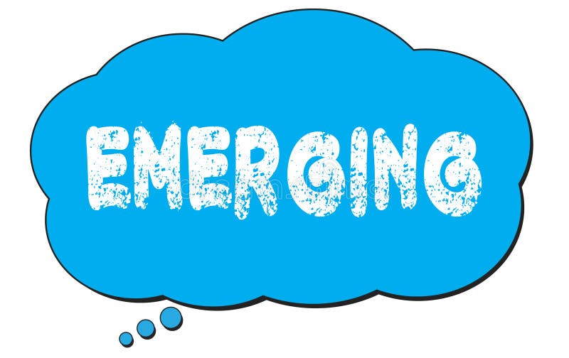 EMERGING Text on Red Grungy Vintage Round Stamp Stock Illustration ...