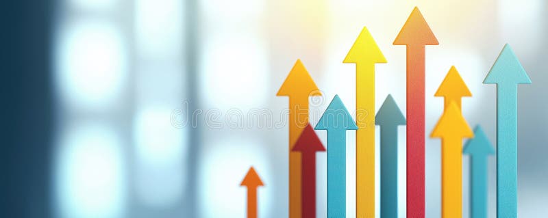 Emerging Trends Represented by Arrows Pointing Upward, 3D Illustration ...