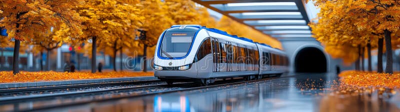 Emerging from a Tunnel, a Conceptual Hyperloop Train with a Sleek ...