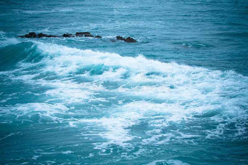 The Emerging Wave of the Sea Near the Coast. Stock Image - Image of ...
