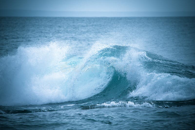 The Emerging Wave of the Sea Near the Coast. Stock Photo - Image of ...