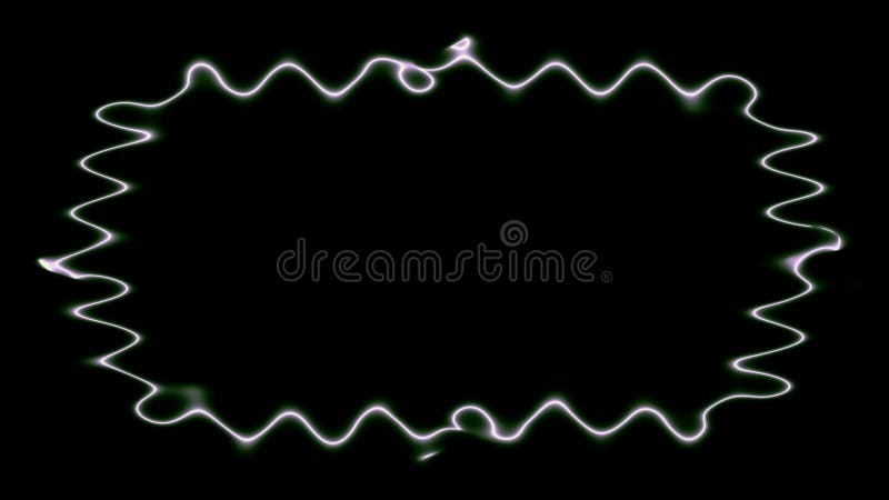 Emerging Wavy White Horizontal Rectangular Neon Lines Forming a Closed ...