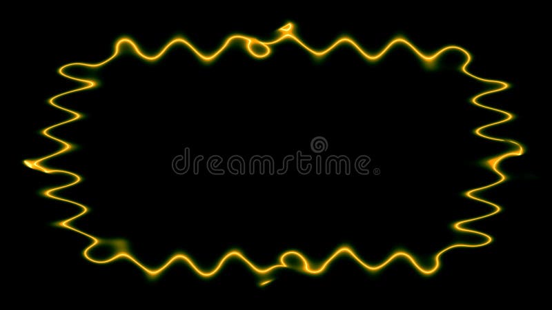 Emerging Wavy Yellow, Gold Vertical, Rectangular Neon Wavy Closed Lines ...