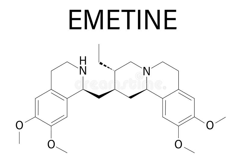 Emetine Molecule. Has Emetic and Anti-protozoal Properties. Skeletal ...