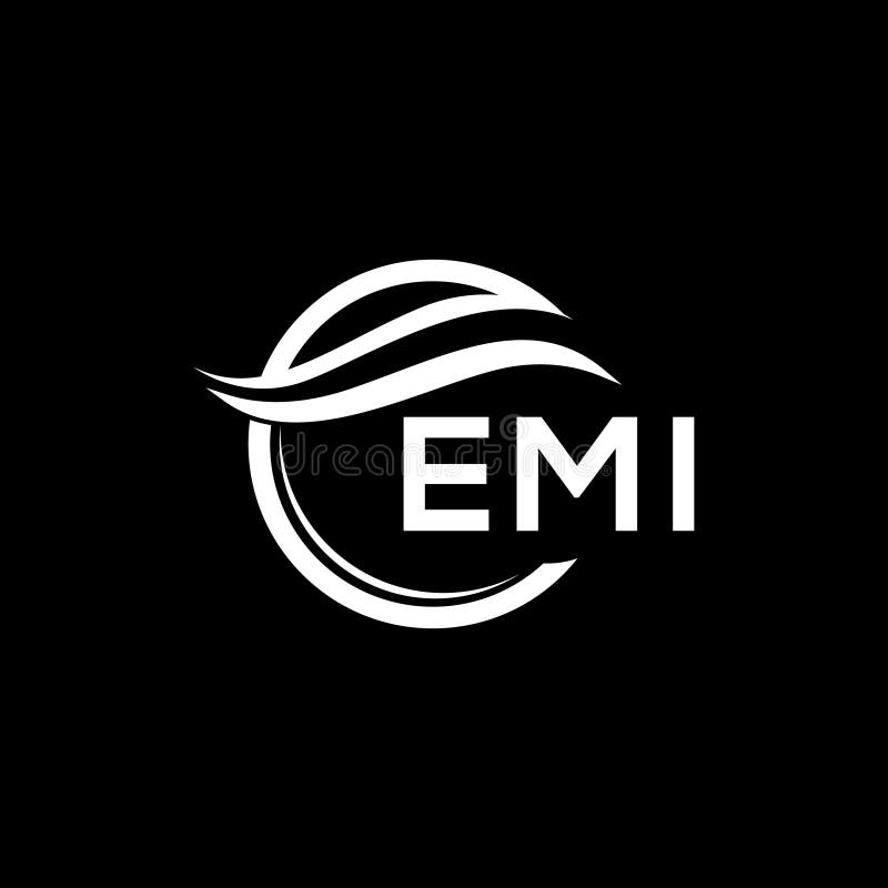 EMI Letter Logo Design on Black Background. EMI Creative Circle Letter ...