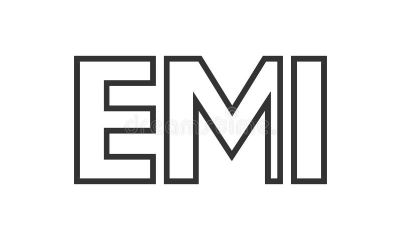 EMI Logo Design Template with Strong and Modern Bold Text. Initial ...