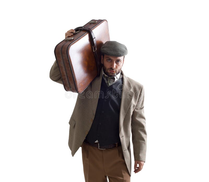 Emigrant with the Suitcases Stock Photo - Image of country, passport ...