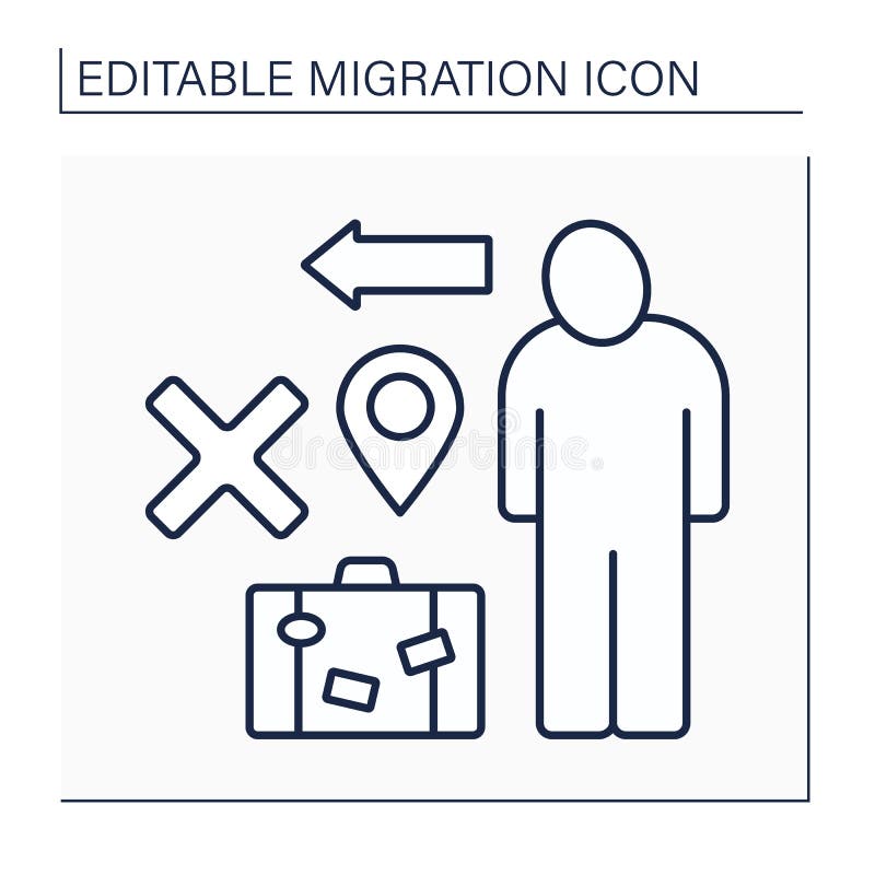 Emigration line icon stock vector. Illustration of immigrant - 227693305