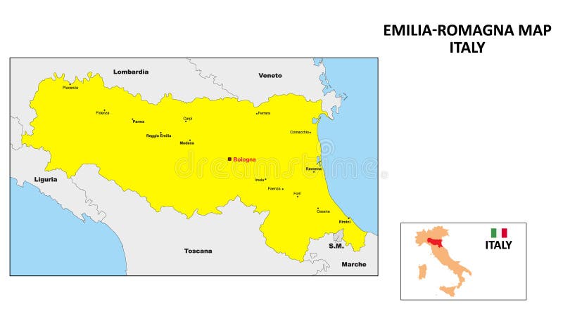 Emilia Romagna Map. State and District Map of Emilia Romagna Stock ...