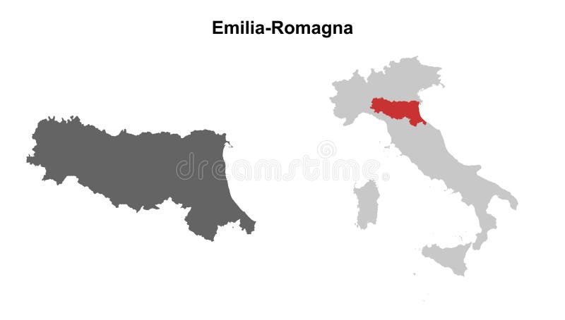 Emilia-Romagna region map stock illustration. Illustration of region ...