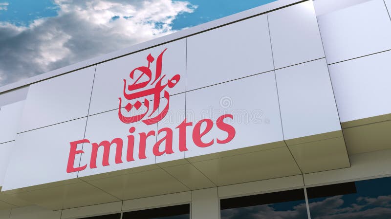 Emirates Airline Logo on the Modern Building Facade. Editorial 3D ...