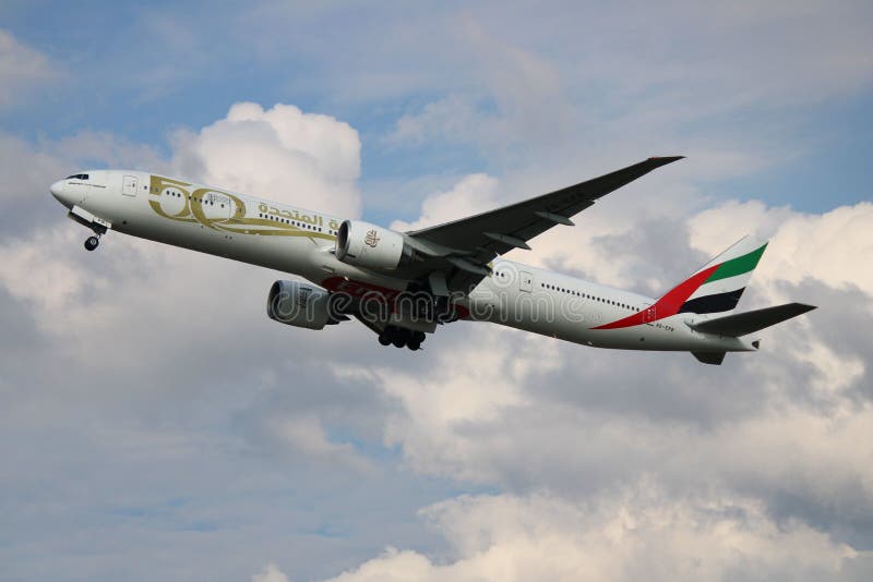 Emirates Boeing 777-300ER Aircraft in Flight Editorial Stock Image ...