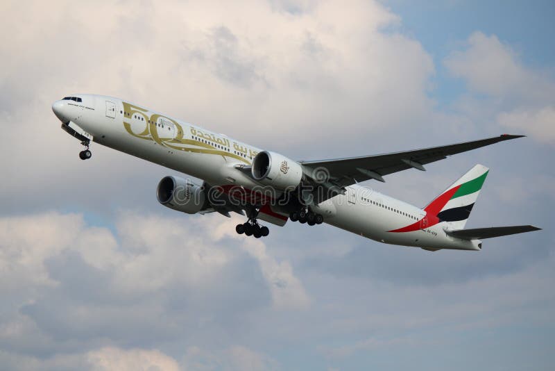 Emirates Boeing 777 Takeoff at Budapest Editorial Stock Photo - Image ...