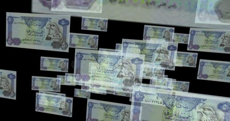 Emirates Dirham Dubai Banknote – Flying between Transparent Money Stock ...