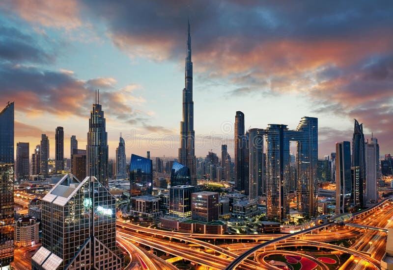 Emirates - Dubai Cityscape, Aerial View, UAE Stock Image - Image of ...