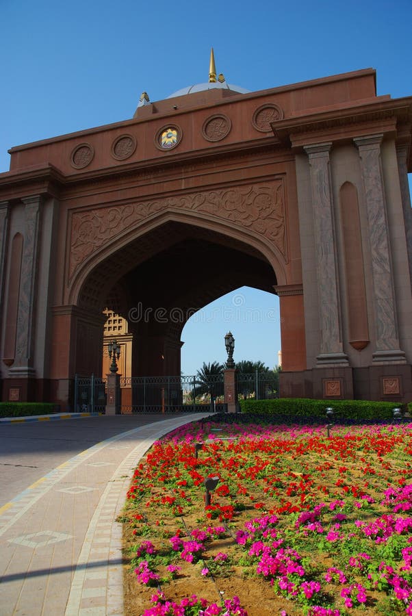 Emirates Palace gate stock image. Image of flower, dhabi - 14287933
