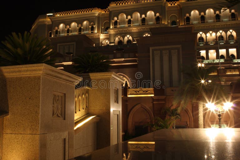 Emirates Palace in the Night Stock Image - Image of middle, granite ...