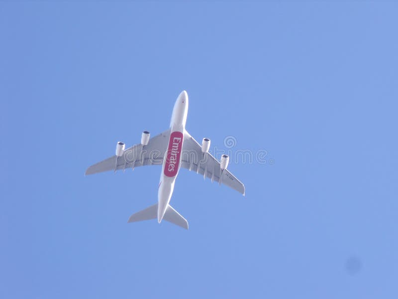 Emirates Plane Over M25 Landing at Heathrow Editorial Photo - Image of ...
