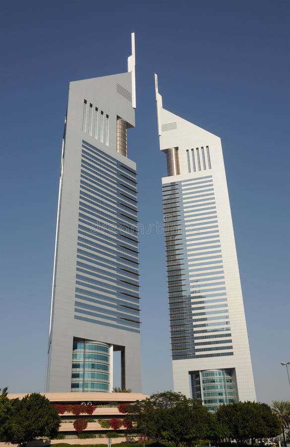 Emirates Towers in Dubai stock photo. Image of highrise - 8480618