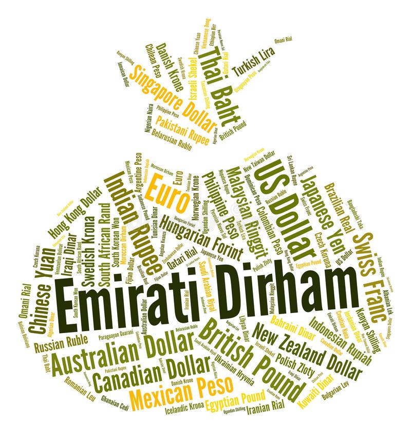 Emirati Dirham Shows United Arab Emirates and Coin Stock Illustration ...