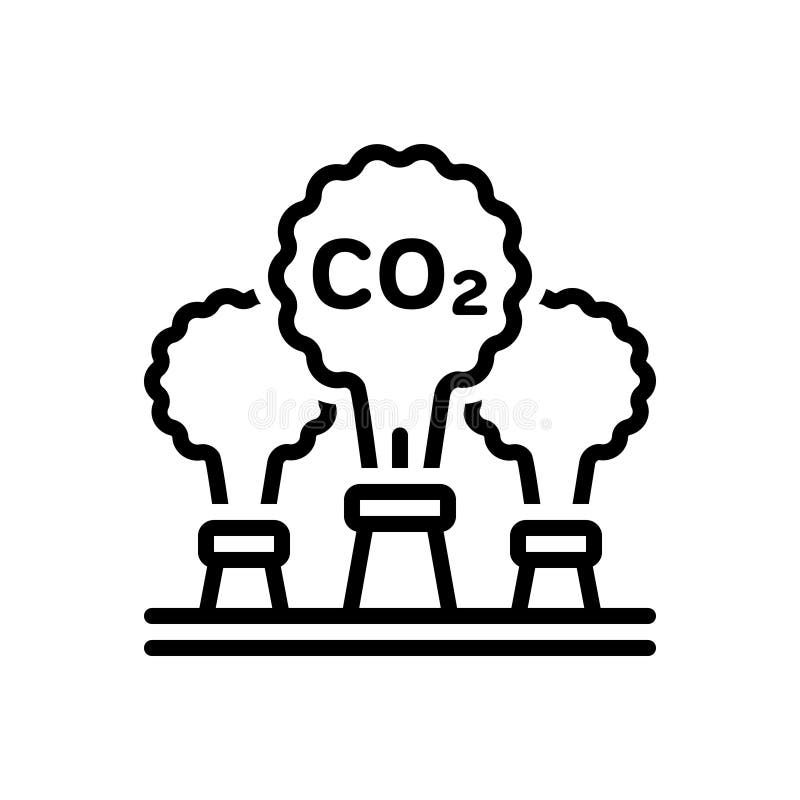 Black Line Icon for Emission, Release and Factory Stock Vector ...