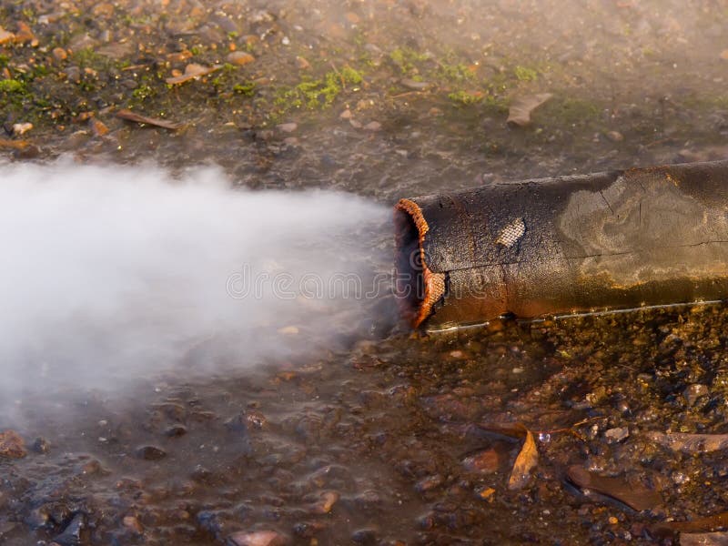 Emission of Steam from a Pipe Stock Photo - Image of water, pressure ...