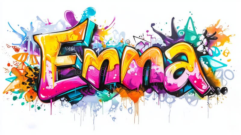 Emma Graffiti Splash Art stock illustration. Illustration of mural ...