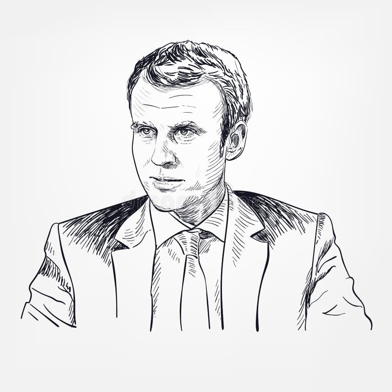 Emmanuel Macron Portrait editorial photography. Illustration of ...