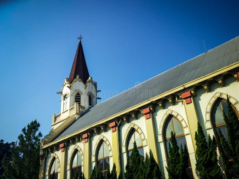 Emmanuel Protestant Church in Malang, East Java Stock Photo - Image of ...