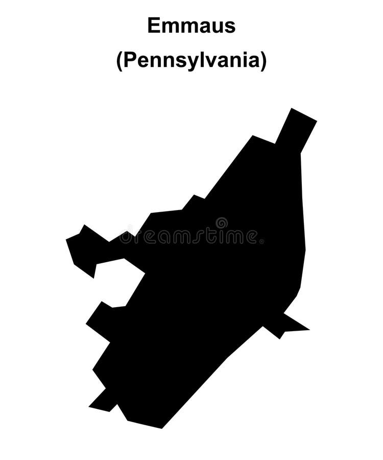 Emmaus outline map stock vector. Illustration of pennsylvania - 357532118