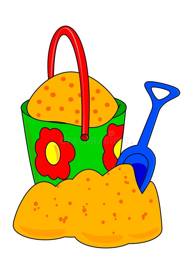 Emmer zand stock illustratie. Illustration of pret, rood - 17685448