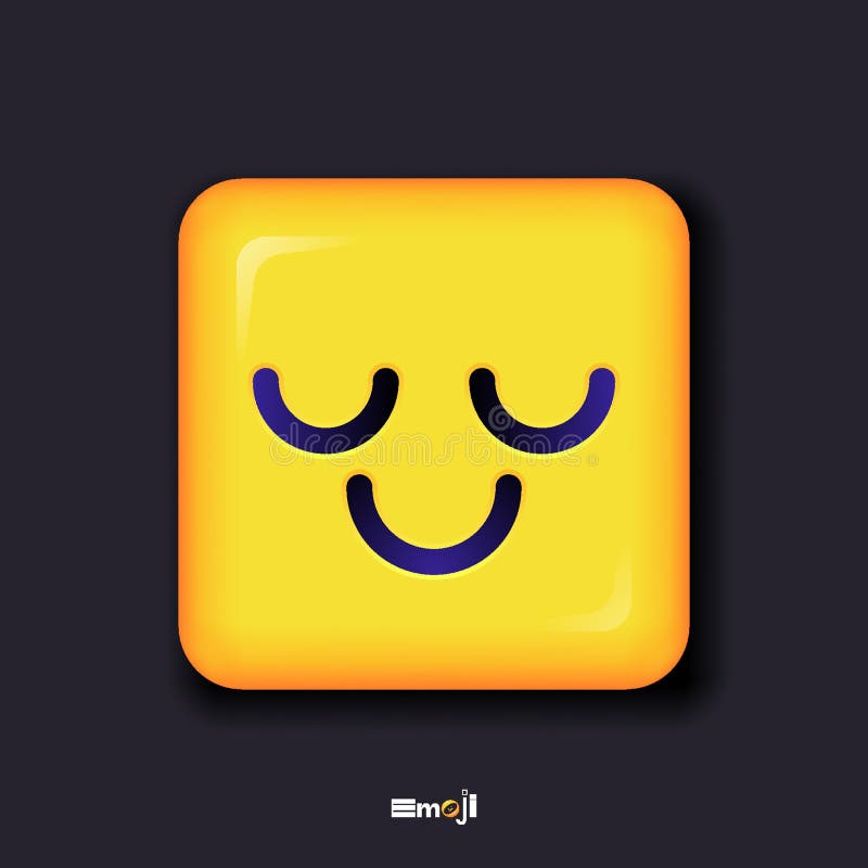 Square Emoticons Yellow Emoji Faces Emoticon Smile, Digital Smiley ...