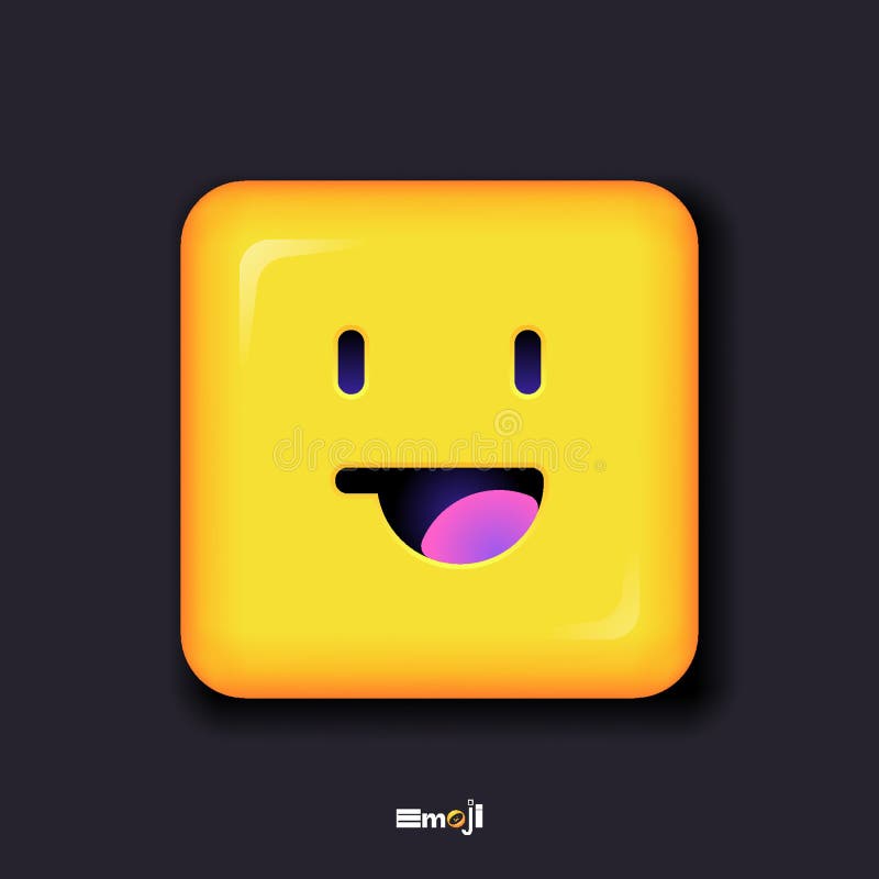 Square Emoticons Yellow Emoji Faces Emoticon Smile, Digital Smiley ...