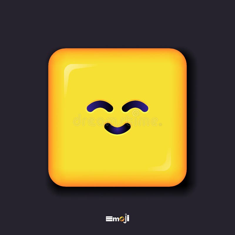 Square Emoticons Yellow Emoji Faces Emoticon Smile, Digital Smiley ...