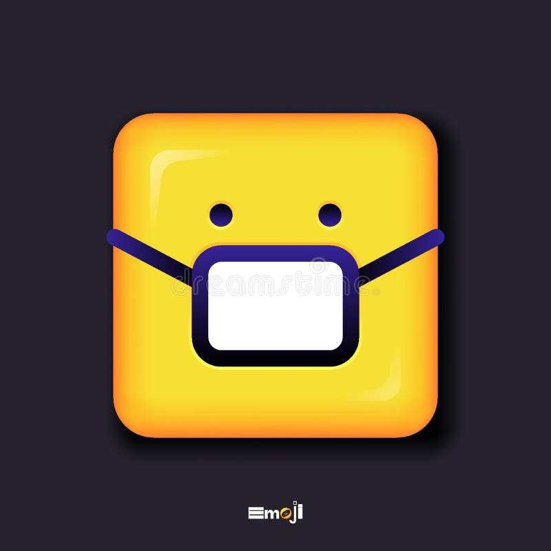 Square Emoticons Yellow Emoji Faces Emoticon Smile, Digital Smiley ...