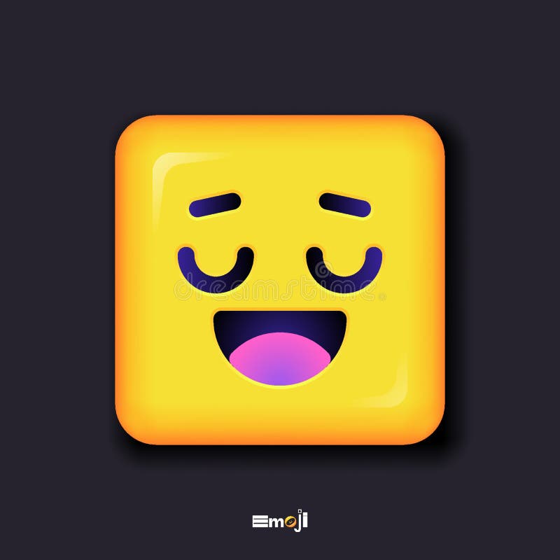 Square Emoticons Yellow Emoji Faces Emoticon Smile, Digital Smiley ...