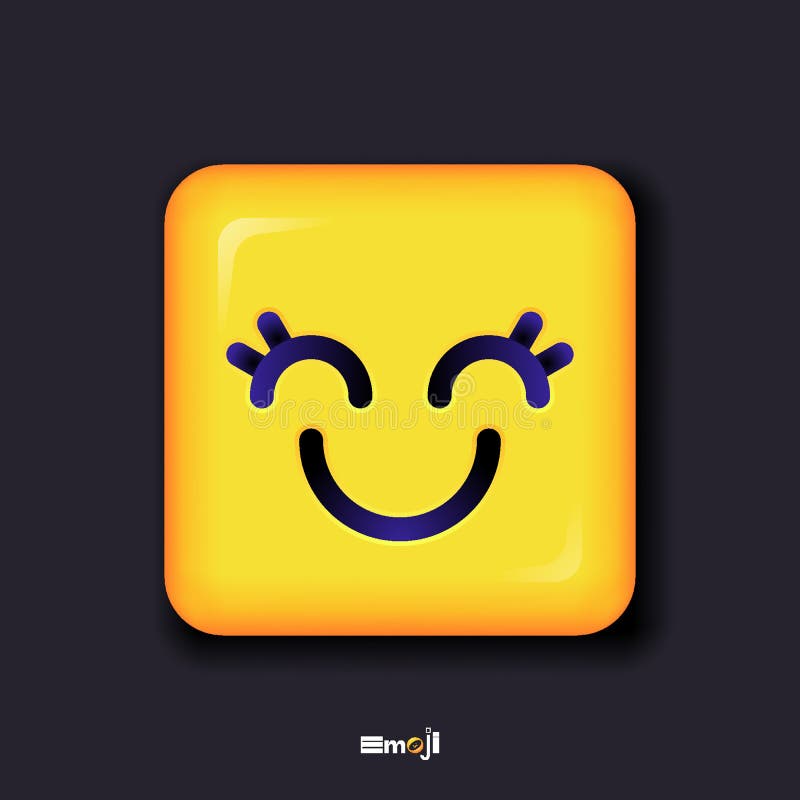 Square Emoticons Yellow Emoji Faces Emoticon Smile, Digital Smiley ...