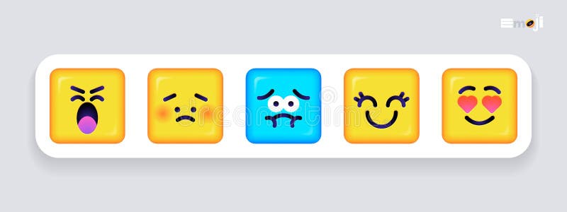 Square Emoticons Yellow Emoji Faces Emoticon Smile, Digital Smiley ...