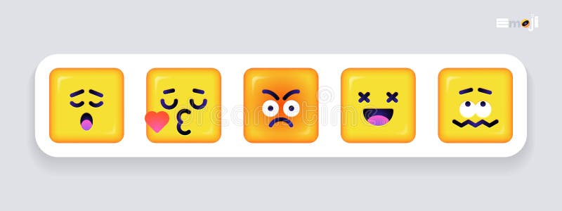 Square Emoticons Yellow Emoji Faces Emoticon Smile, Digital Smiley ...