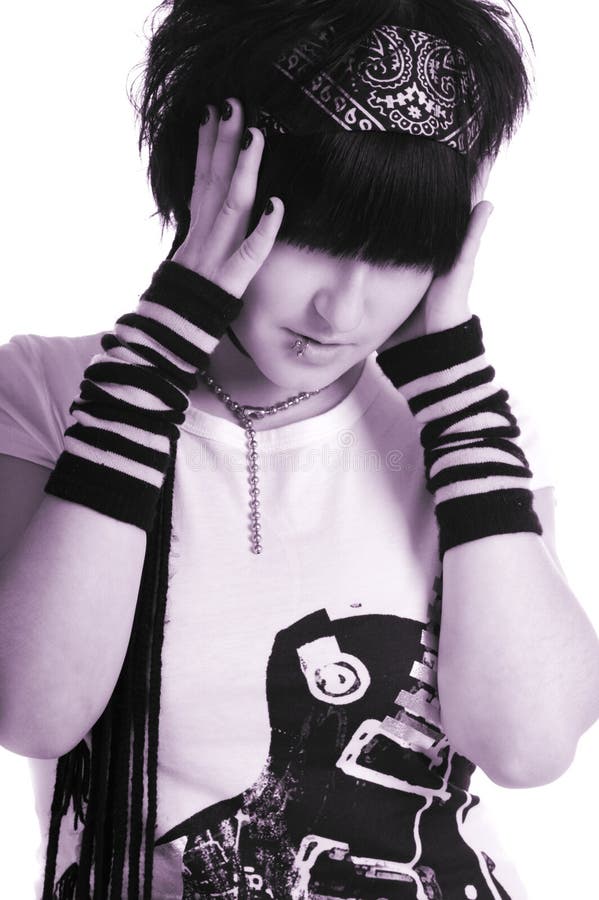 Brunette Rocker Girl stock image. Image of attractive - 3068041