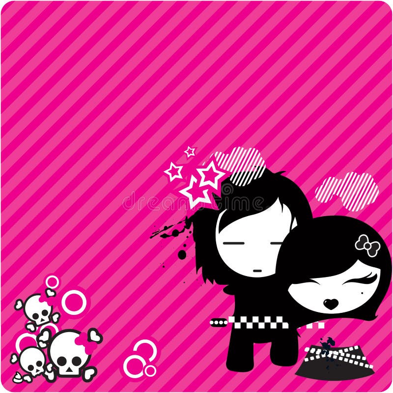 Emo characters stock vector. Illustration of head, emotions - 10655696