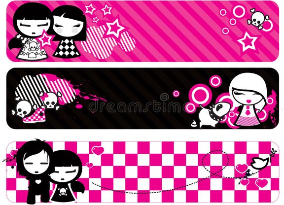 Emo banners stock vector. Illustration of design, star - 10656073