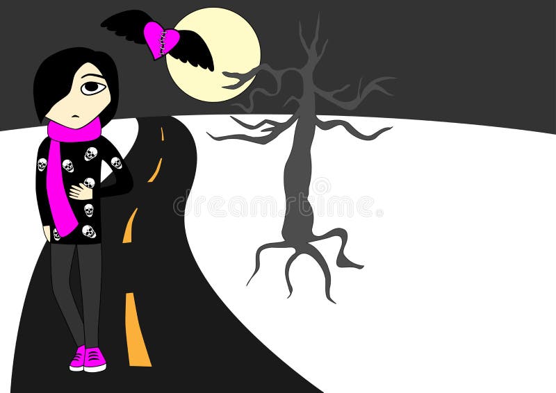 Emo Boy stock illustration. Illustration of tree, teenager - 7114662