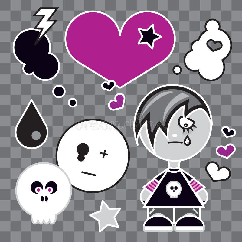 Emo valentine character 2 stock vector. Illustration of abstract - 8014123