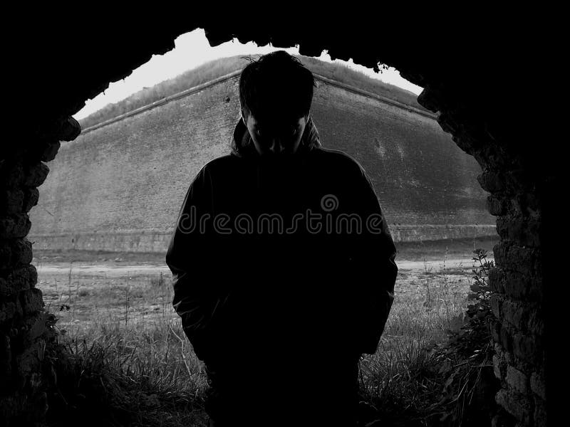 Emo boy silhouette stock image. Image of drops, light - 9171351